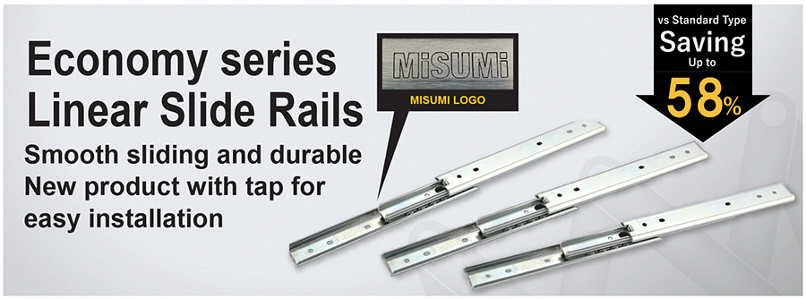 Slide Rails Two Step Slide Light Load Type(Width:20mm, Steel) With Tap ...